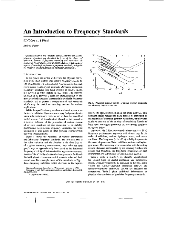 (PDF) An introduction to frequency standards