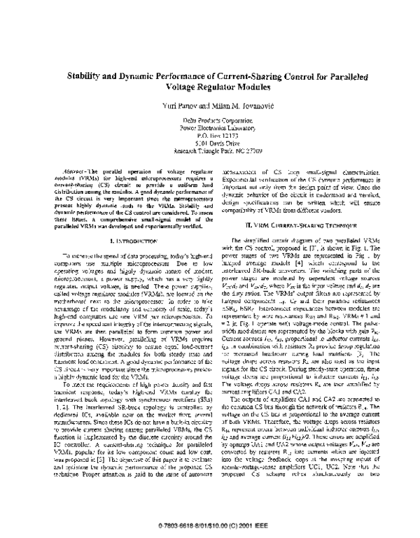 (PDF) Stability and dynamic performance of current-sharing control for ...