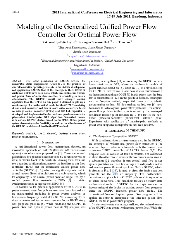 Modeling Of The Generalized Unified Power Flow Controller For Optimal Power Flow