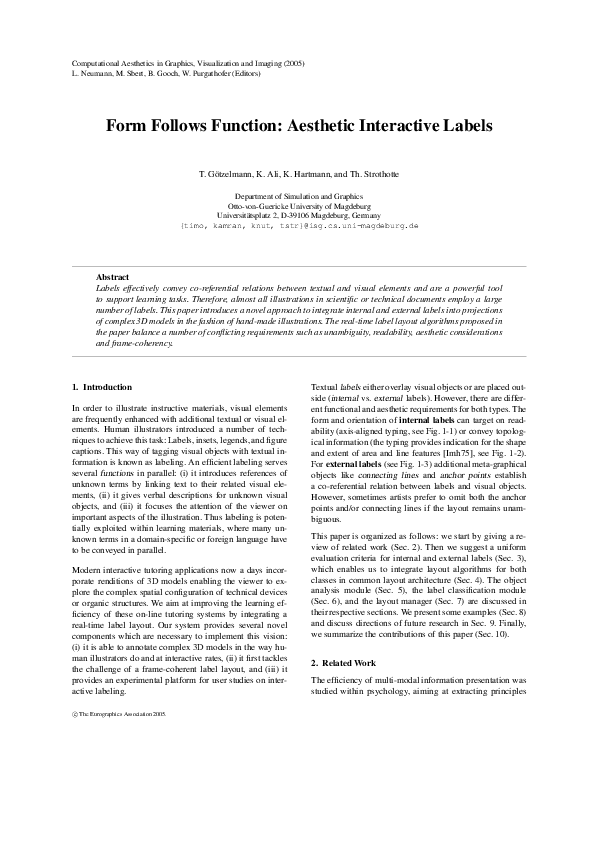 (PDF) Form Follows Function: Aesthetic Interactive Labels