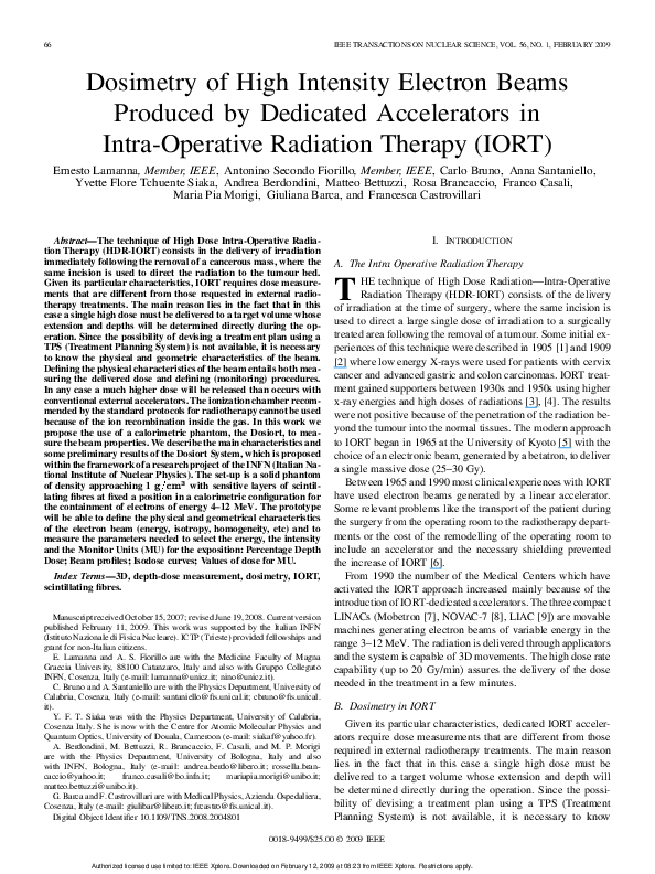 (PDF) Dosimetry of high intensity electron beams produced with ...