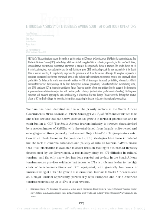 (PDF) E Ei ig gh ht t E Ei ig gh ht t E-TOURISM: A SURVEY OF E-BUSINESS ...