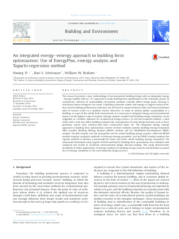 (PDF) An integrated energy–emergy approach to building form ...