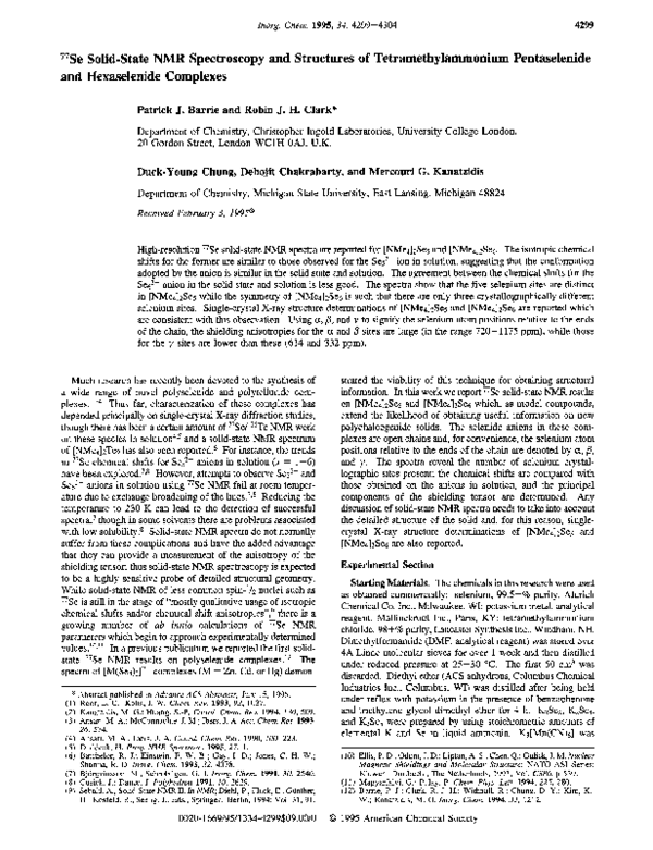 (PDF) 77Se Solid-State NMR Spectroscopy and Structures of ...