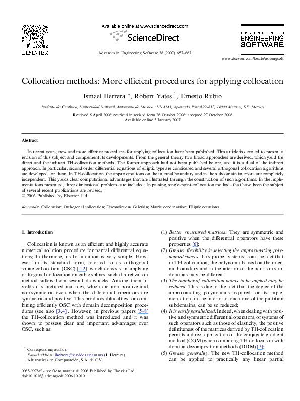 Pdf Collocation Methods More Efficient Procedures For Applying
