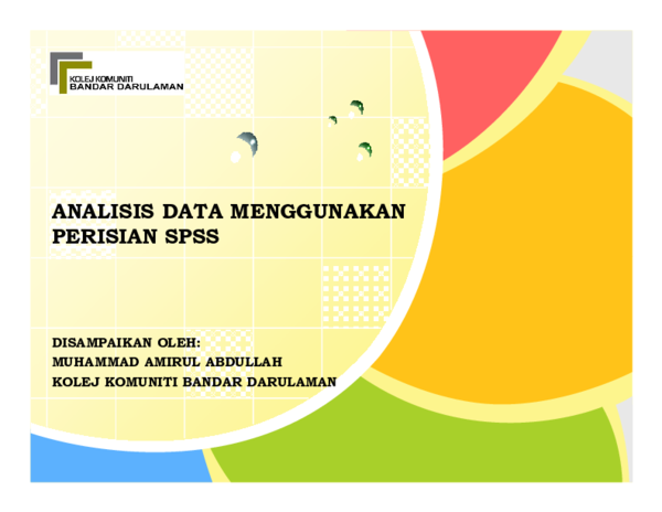 (PDF) ANALISIS DATA MENGGUNAKAN PERISIAN SPSS