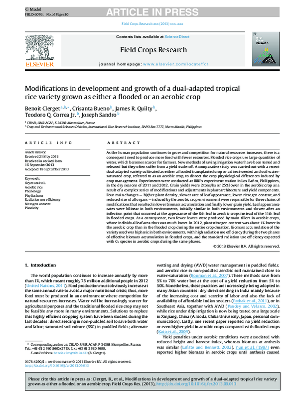 (PDF) Modifications in development and growth of a dual-adapted ...