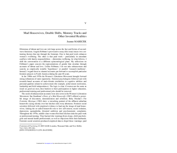 (PDF) V. Mad Housewives, Double Shifts, Mommy Tracks and Other Invented ...