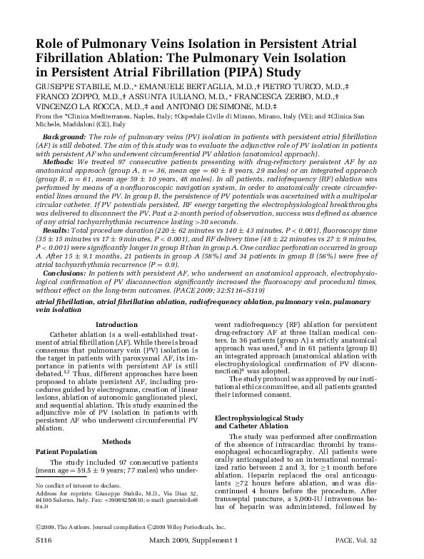 (PDF) Functional Pulmonary Vein Isolation During Atrial Fibrillation Ablation | Paramdeep ...
