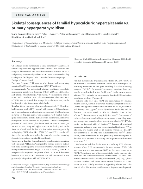 (PDF) Skeletal consequences of familial hypocalciuric hypercalcaemia vs ...