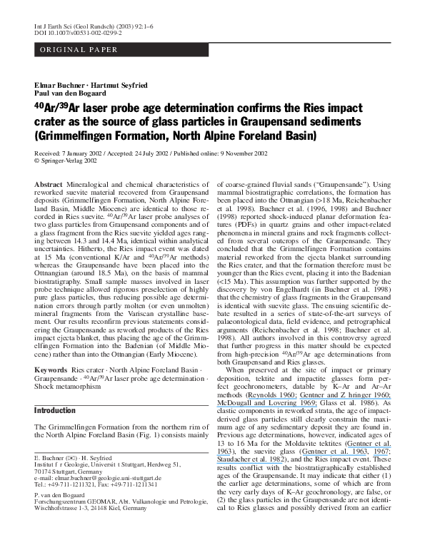 (PDF) A New Look at the Ries-Steinheim Event | Elmar Buchner - Academia.edu