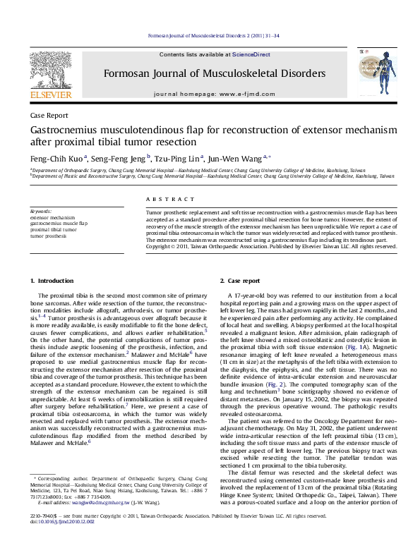 (PDF) Gastrocnemius Flap for Extensor Mechanism Repair