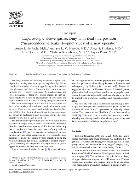 (PDF) Laparoscopic sleeve gastrectomy with ileal interposition ...