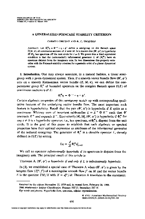 (PDF) A generalized Poincaré stability criterion