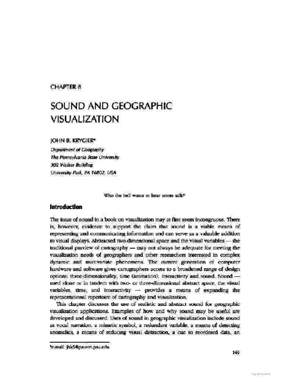 (PDF) Sound and geographic visualization