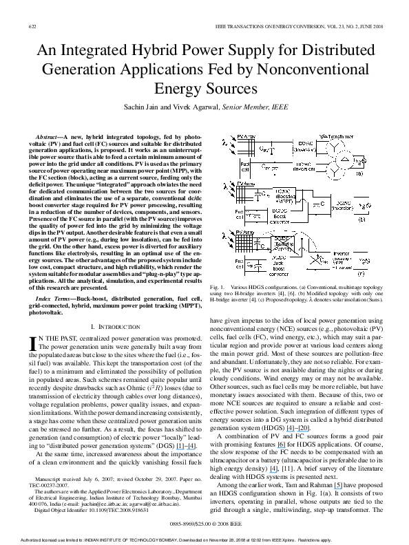 (PDF) An Integrated Hybrid Power Supply for Distributed Generation ...