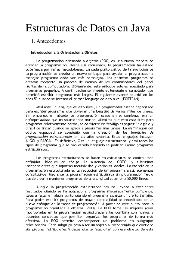 (PDF) Estructuras de Datos en Java