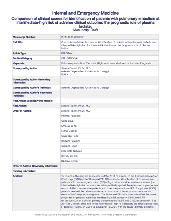 (PDF) Internal and Emergency Medicine