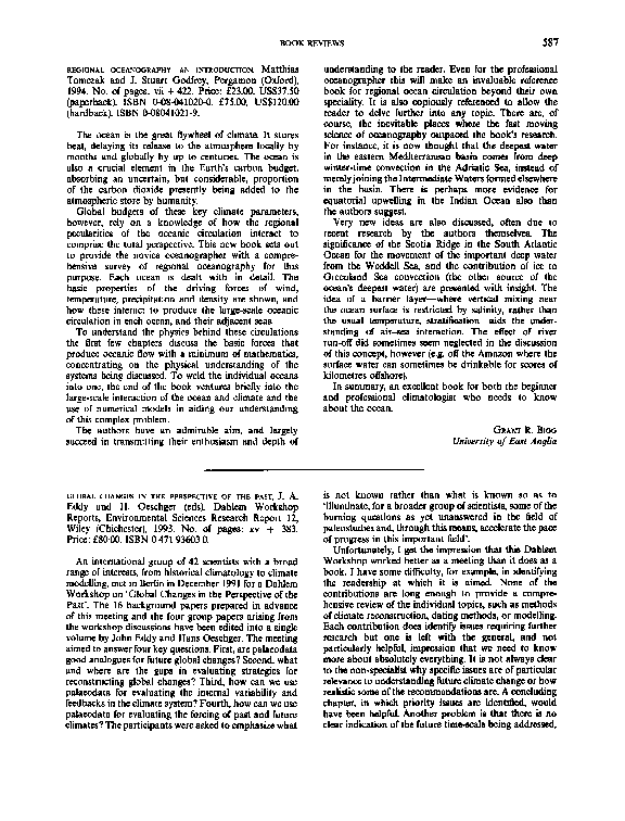 (PDF) Global changes in the perspective of the past, J. A. Eddy and H ...