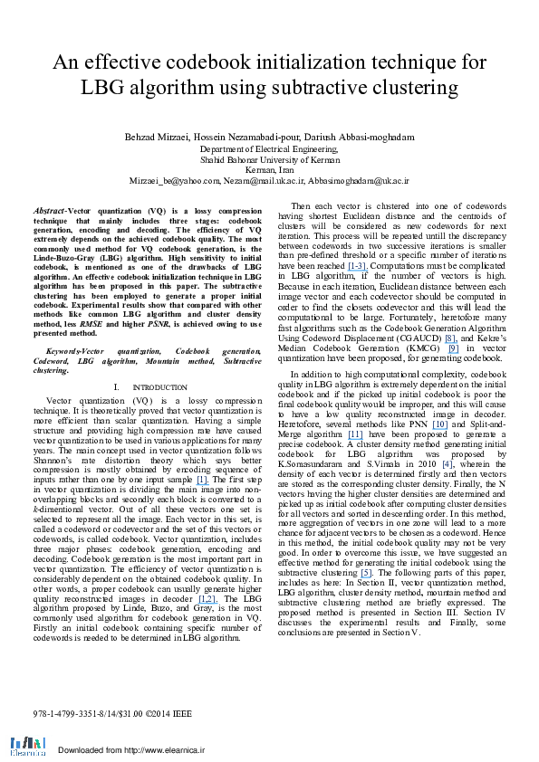 Pdf An Effective Codebook Initialization Technique For Lbg Algorithm 5261