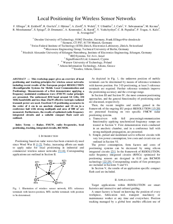 (PDF) Local Positioning for Wireless Sensor Networks