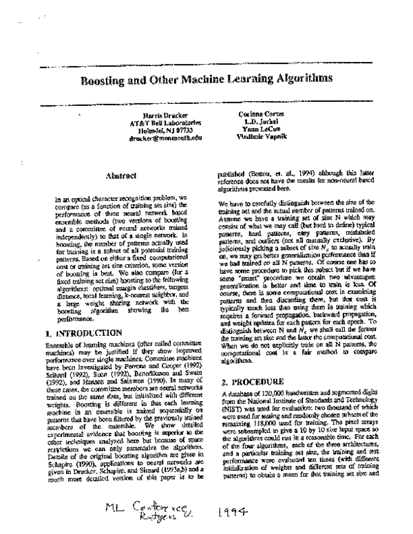 (PDF) Boosting and Other Machine Learning Algorithms