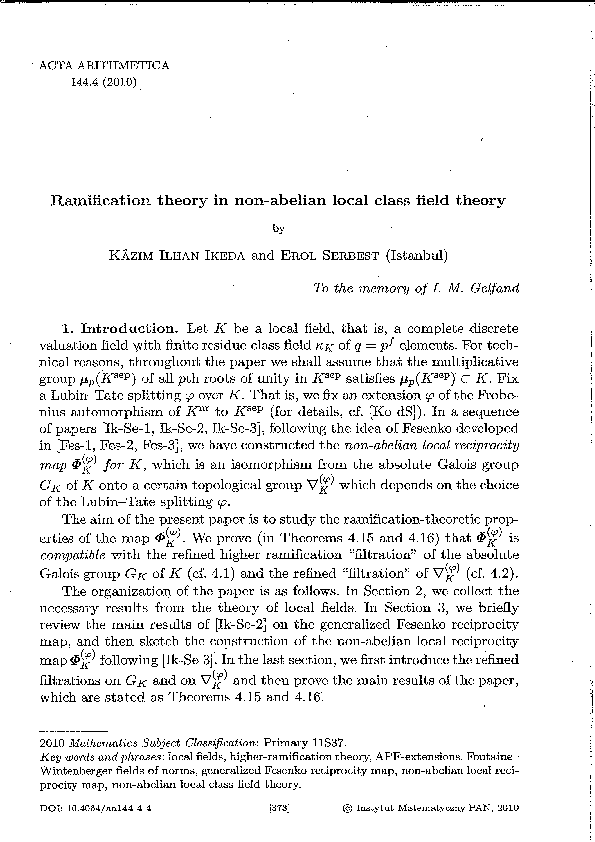Ramification theory in non-abelian local class field theory