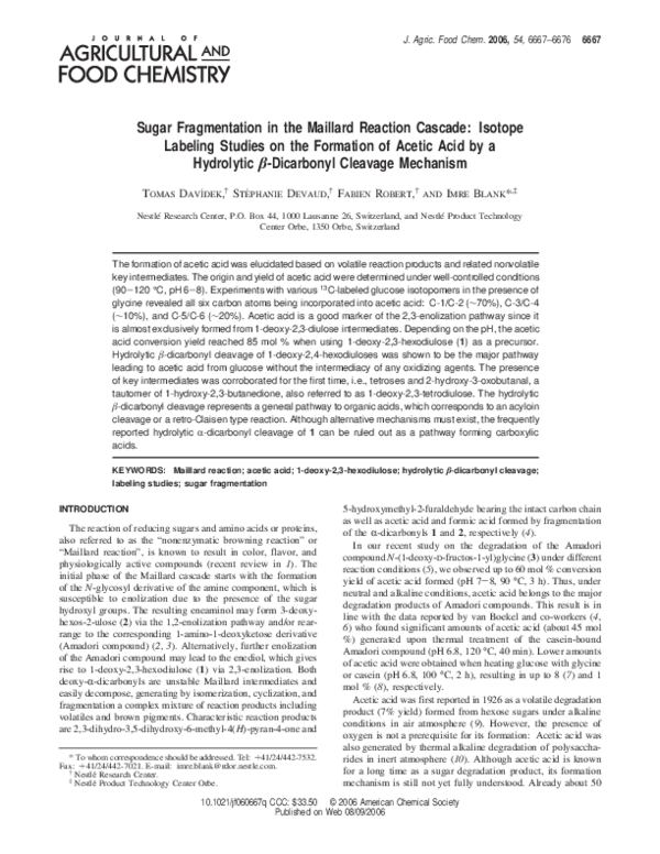 (PDF) Sugar Fragmentation in the Maillard Reaction Cascade: Isotope ...
