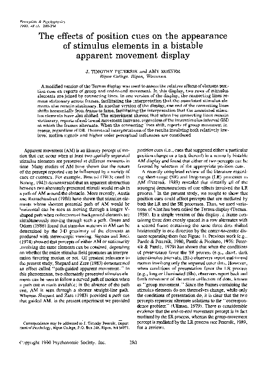 (PDF) The effects of position cues on the appearance of stimulus ...