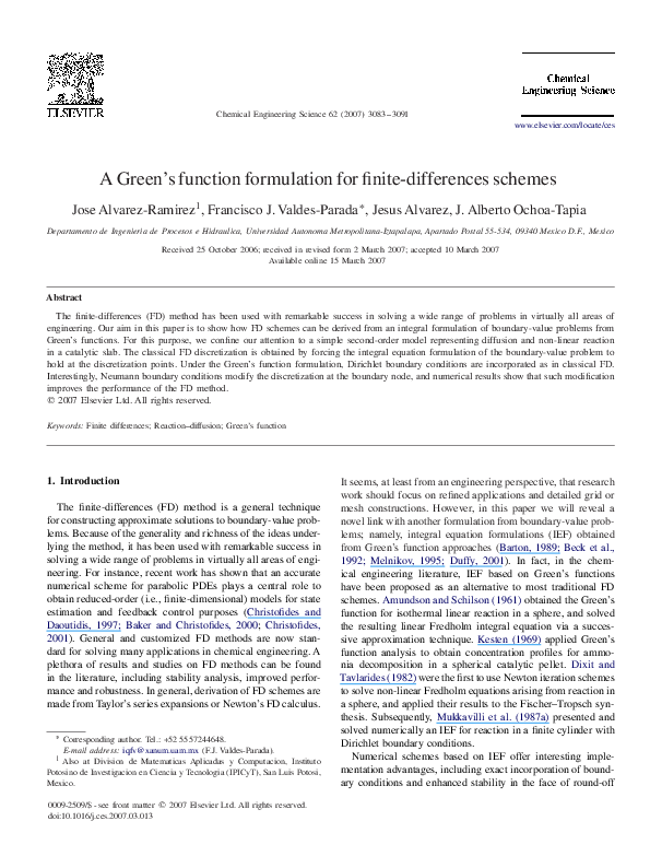 (PDF) A Green's function formulation for finite-differences schemes