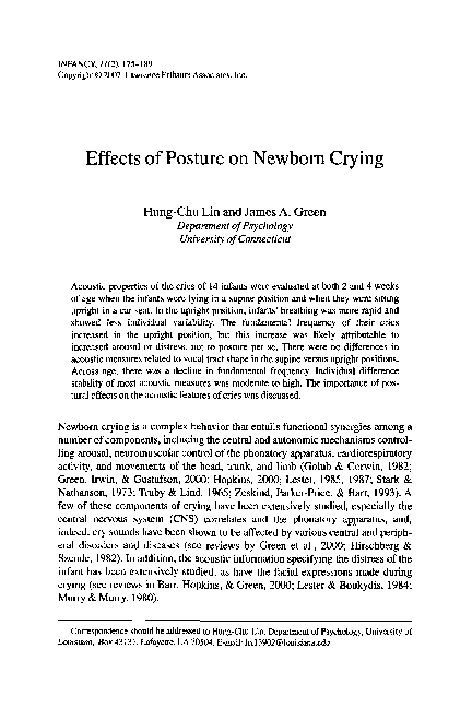 (PDF) Effects of Posture on Newborn Crying