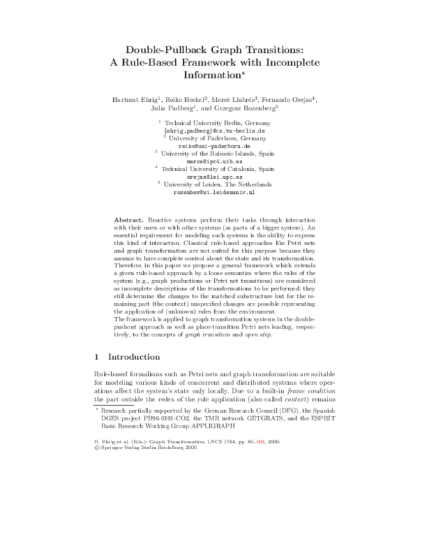 (PDF) Deriving Software Performance Models from Architectural Patterns by Graph Transformations