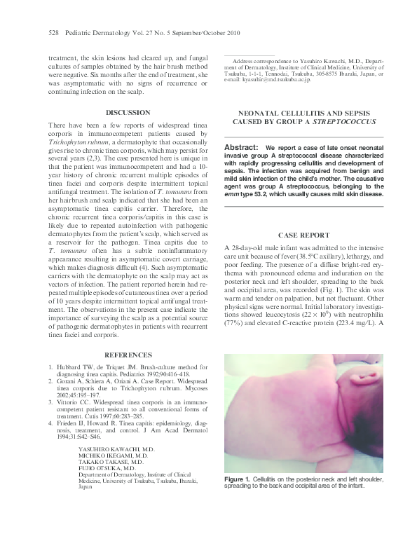 (PDF) BRIEF REPORT: Neonatal Cellulitis and Sepsis Caused by Group A ...