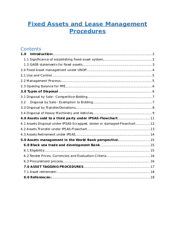 (DOC) Fixed Assets and Lease Management Procedures