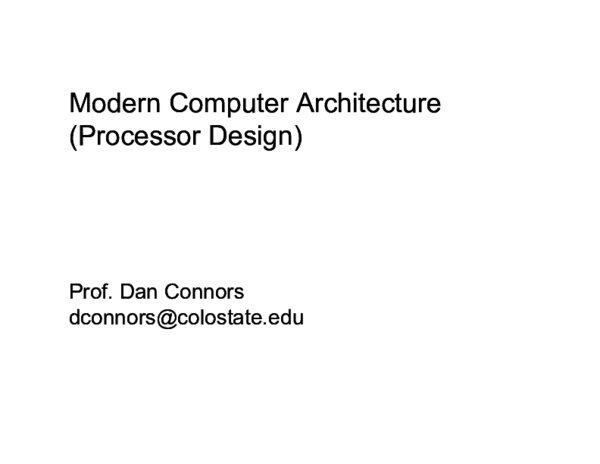 (PDF) Modern Computer Architecture (Processor Design