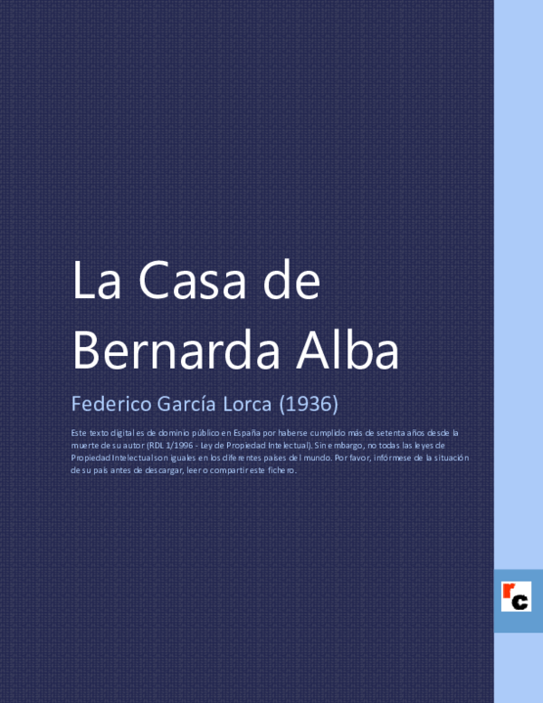 (PDF) La Casa de Bernarda Alba