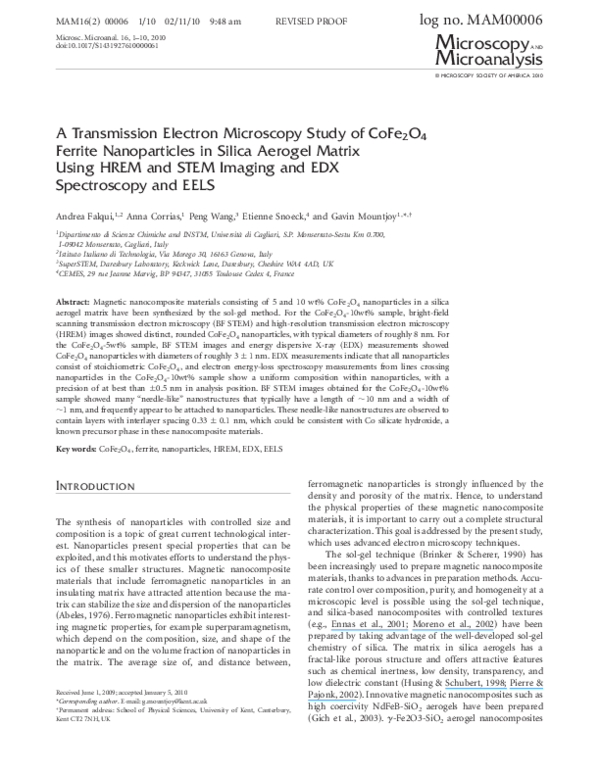 (PDF) A transmission electron microscopy study of CoFe2O4 ferrite ...