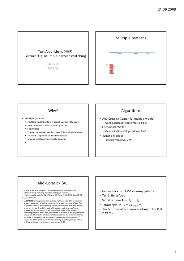Pdf Efficient String Matching An Aid To Bibliographic Search