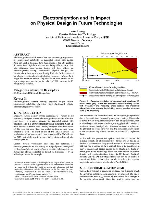 (PDF) Electromigration and Its Impact on Physical Design in Future ...