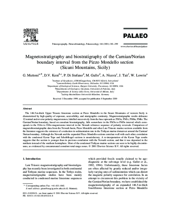 (PDF) Magnetostratigraphy and biostratigraphy of the Carnian/Norian ...