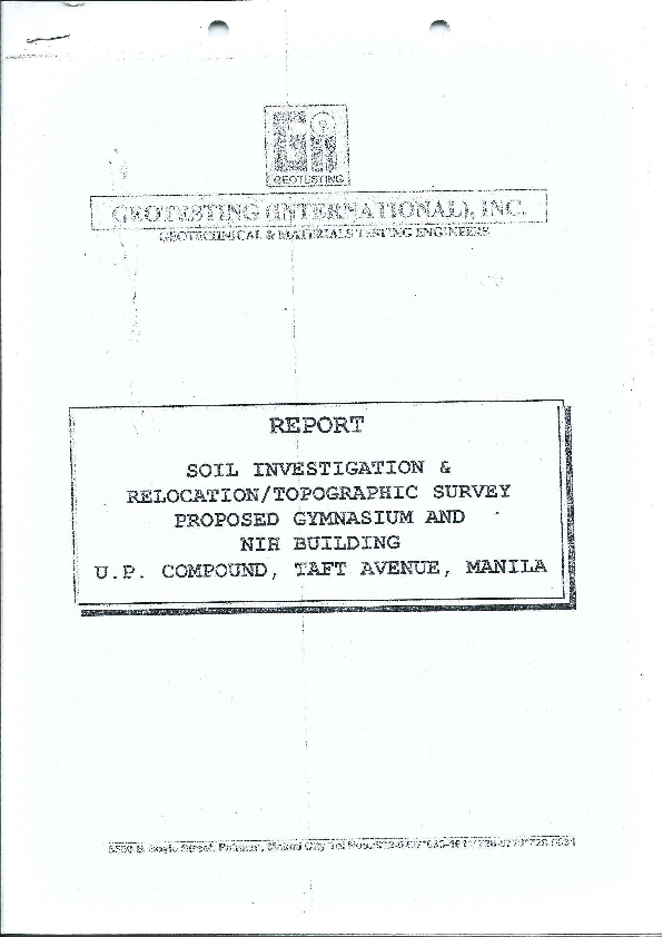 (PDF) Soil Investigation Report