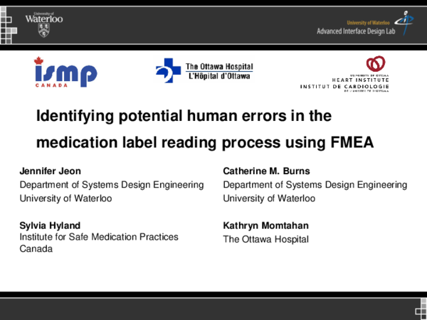(PDF) Medinfo FMEA electronic poster slide deck | Catherine Burns ...