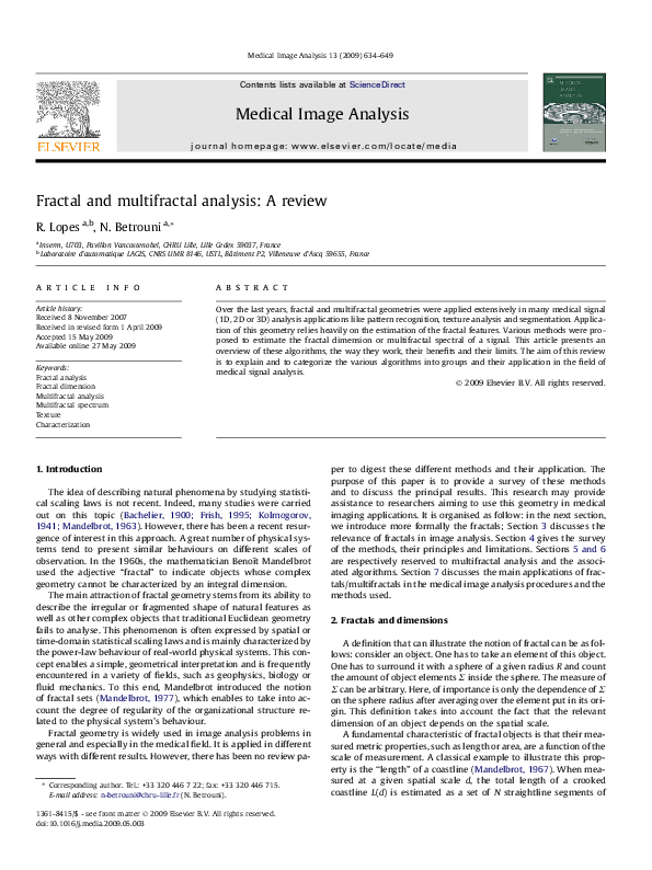 (PDF) Fractal and multifractal analysis: A review