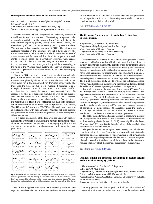 (PDF) The Pictogram Test evinces a left hemisphere dysfunction in ...