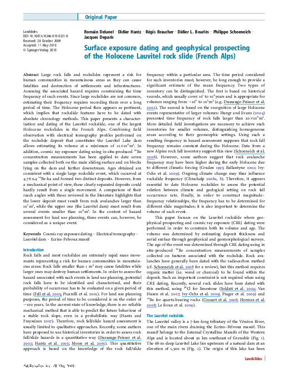 (PDF) Surface exposure dating and geophysical prospecting of the ...