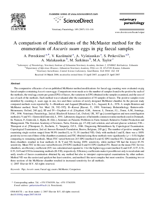 (PDF) A comparison of modifications of the McMaster method for the ...