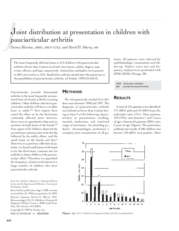 (PDF) Joint distribution at presentation in children with ...