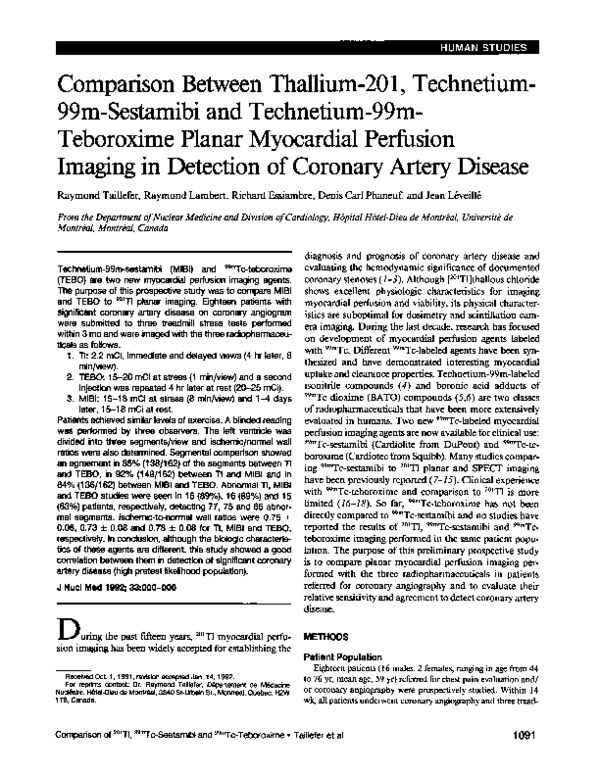 (PDF) Comparison Between Thaffium-201, Technetium 99m-Sestamibi and ...