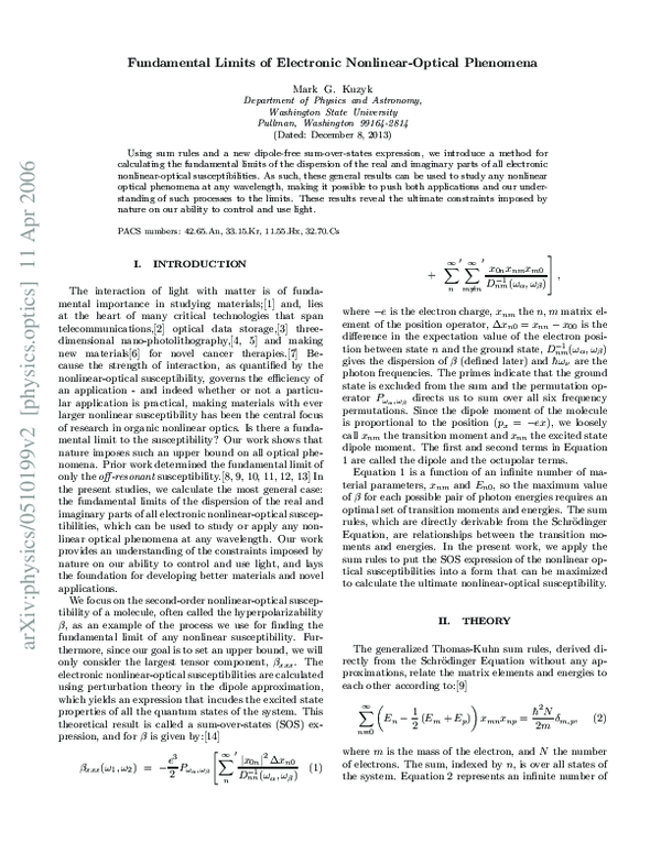 (PDF) The Ultimate Fundamental Limits of Nonlinear-Optical Phenomena