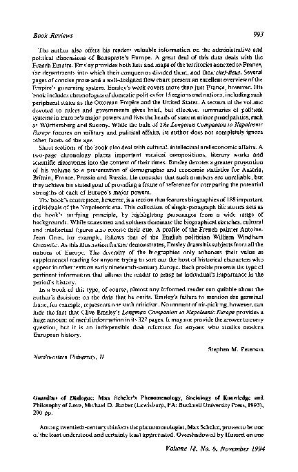 (PDF) Guardian of dialogue: Max Scheler's phenomenology, sociology of ...